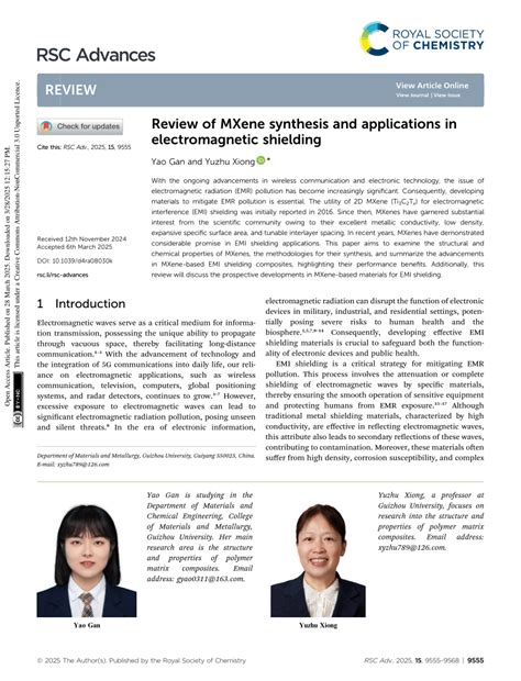 Pdf Review Of Mxene Synthesis And Applications In Electromagnetic