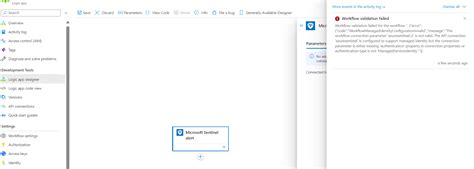workflow validation failed when using managed identity in preview designer · issue 2981 · azure