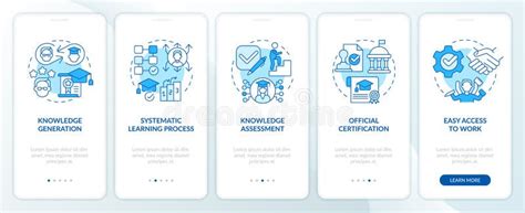 Advantages Of Formal Education Blue Onboarding Mobile App Screen Stock