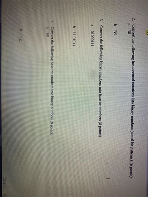 Solved 2 Convert The Following Hexadecimal Notations Into