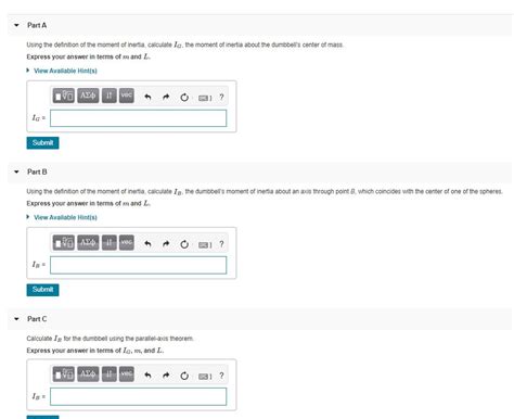 Solved Item Learning Goal To Apply The Parallel Axis Chegg