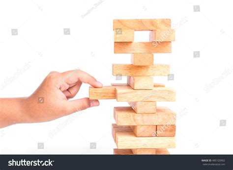 Close Hand Holding Blocks Wood Game Stock Photo 485120902 Shutterstock