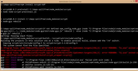 Error Installing Scrypt In Windows 10 · Issue 176 · Barrysteynnode Scrypt · Github
