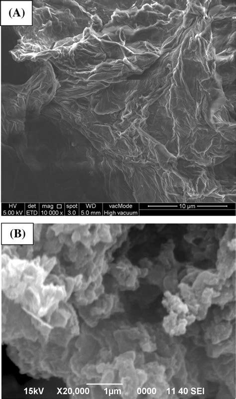 Sem Micrograph Of A Go And B Mgosio2 Cn Nanocomposite Download