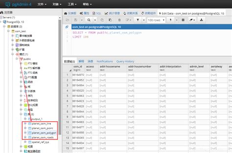 下载osm数据，使用 Osm2pgsql 导入至postgresqlpostgis，安装geoserver并绑定数据（一