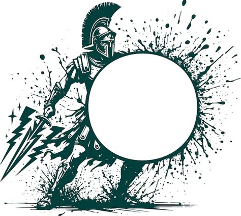 Premium Vector Warrior With Sword Covers Himself With Round Shield