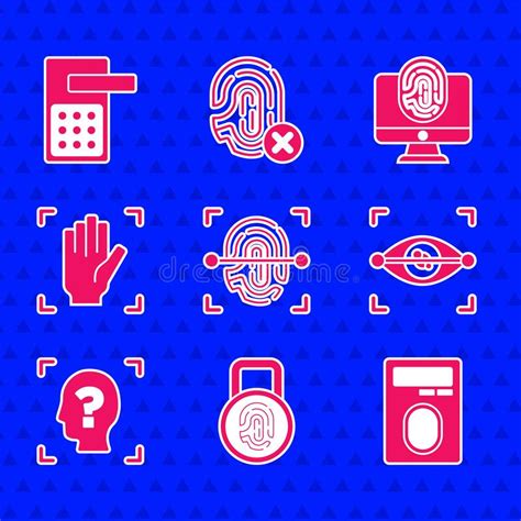 Set Fingerprint With Lock Eye Scan Face Recognition Palm Monitor Fingerprint And Digital