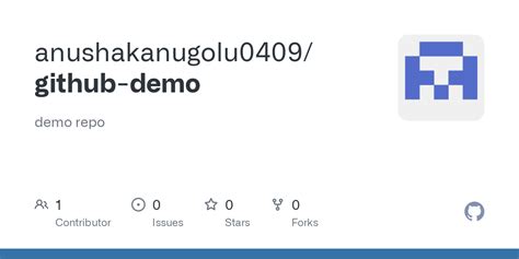Github Anushakanugolu0409github Demo Demo Repo