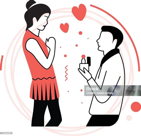 약혼 반지 벡터 아이콘 디자인 발렌타인 데이 기호 사랑과 로맨스 기호 우정과 사랑 질병 스톡 일러스트레이션 소년은 반지 개념을 가진 소녀를 제안합니다 감정에 대한 스톡 벡터