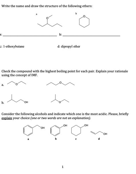 Solved Write The Name And Draw The Structure Of The