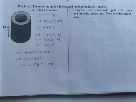 Solved Problem 5 The Outer Radius Is 6 Inches And The Chegg Com