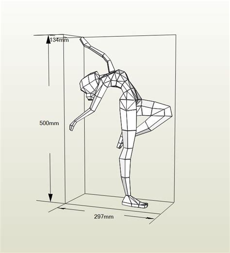 Papercraft 4 Girl Gymnast Svg Pdf Low Poly Papercraft Woman Paper