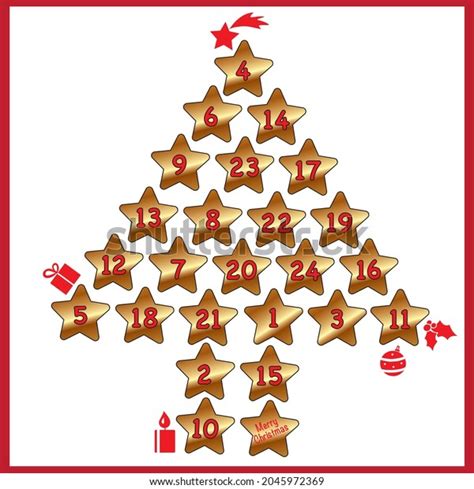 Funny Advent Calendar Stars Numbers Stock Illustration 2045972369 Shutterstock