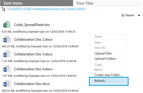 Refresh Folder User Guide Open