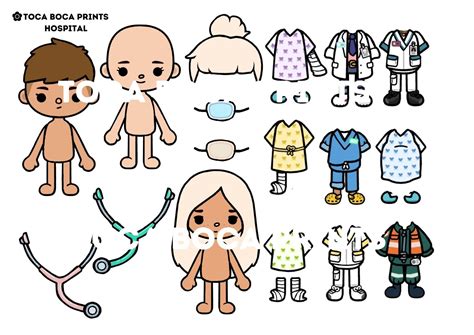 Printable Toca Boca Hospital Doctor Dolls Clothes And Etsy