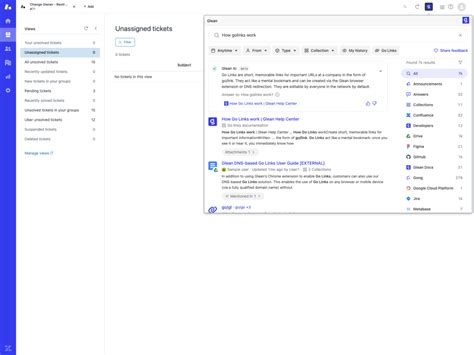 Glean App Integration With Zendesk Support