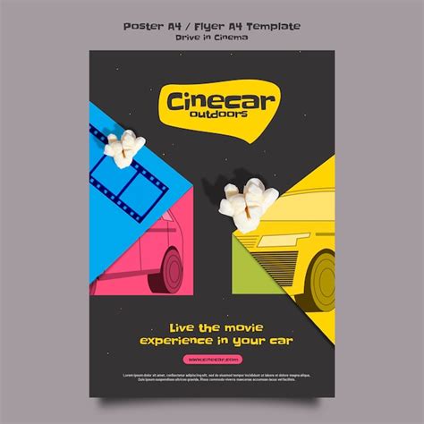 Premium Psd Vertical Poster Template For Drive In Cinema Experience