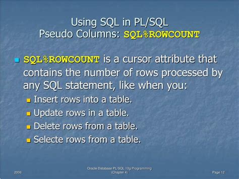 ppt using sql in pl sql oracle database pl sql 10g programming powerpoint presentation id