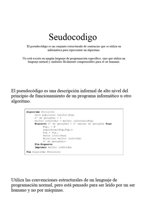Pseudocodigo Pdf Lenguaje De Programación Algoritmos
