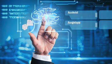 인공지능 및 자동 머신러닝 언어 버스와 함께 파란색 디지털 사용자 인터페이스 프리미엄 Ai 생성 이미지