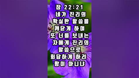 잠언22장21절 잠언쇼츠 말씀쇼츠 찬송가520장듣는사람마다 복음전하여 Youtube