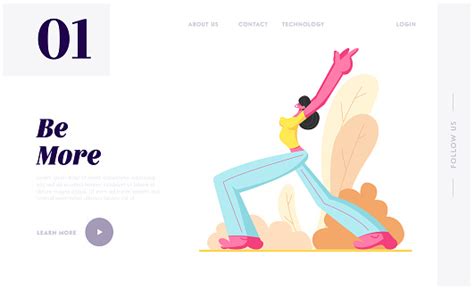 스포츠에 젊은 여자 밖에 서 훈련을 착용 여성 캐릭터는 런 지를 하 고 손은 사이드 뷰 스포츠와 건강 한 생활 웹 사이트 방문 페이지 페이지를 상승 만화 평면 벡터 일러스트