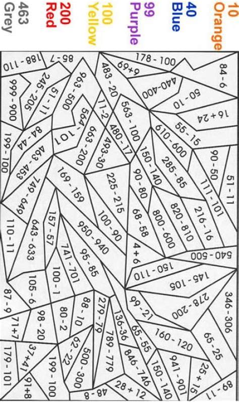 Coloring Pages 4th Grade Math