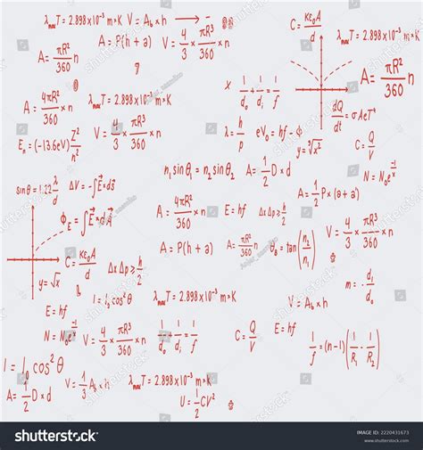 Whiteboard Inscribed Scientific Formulas Calculations Physics Stock Vector Royalty Free