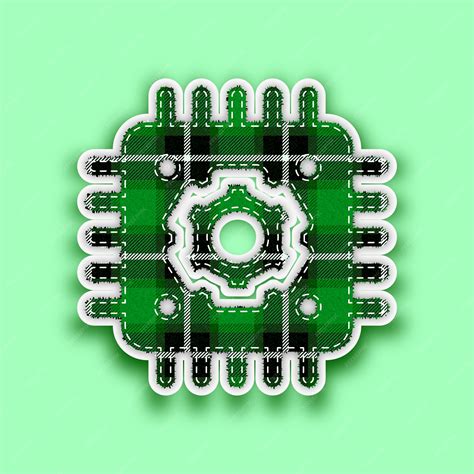 Premium Vector Download Seamless Embossed Green Pattern Vector Processor Chip Icon With