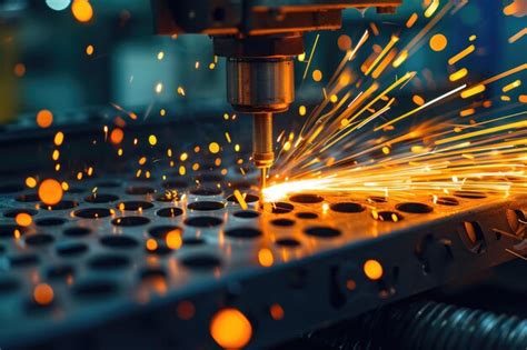 Premium Photo CNC Laser Cutting Of Metal Modern Industrial Technology