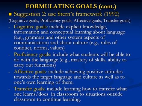 Formulating Goals And Objectives Ppt