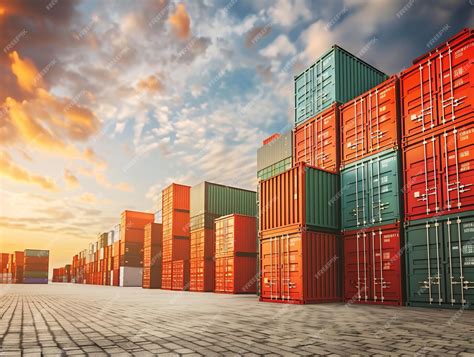 industrial efficiency maximizing import and export logistics with cargo containers premium ai
