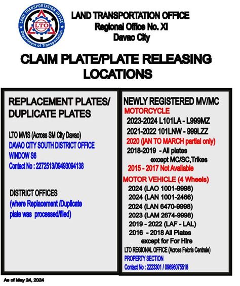 Lto News Plate Release Update Rdavao