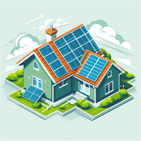 Premium Photo A House With Solar Panels On The Roof Smart Home System Ecology Energy Saving