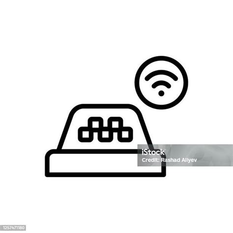 택시 기호 아이콘 간단한 라인 Ui 및 Ux 웹 사이트 또는 모바일 응용 프로그램에 대한 택시 서비스 아이콘의 윤곽 벡터 요소 개념에 대한 스톡 벡터 아트 및 기타 이미지