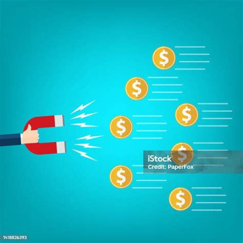 큰 자석을 들고 돈을 유치하는 사업가 투자 유치 개념 벡터 일러스트 레이 션 개념에 대한 스톡 벡터 아트 및 기타 이미지 개념 결심 결정 Istock