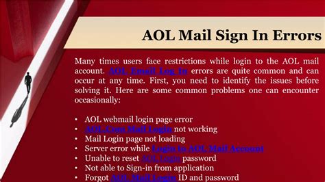 PPT Common AOL Mail Log In Errors And Their Troubleshooting PowerPoint Presentation ID 9903272
