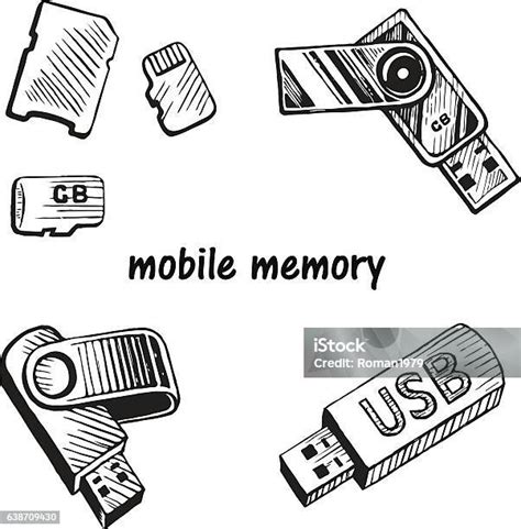 Usb 스틱 및 메모리 카드 세트 0명에 대한 스톡 벡터 아트 및 기타 이미지 0명 Usb 케이블 기업 재무와 산업 Istock