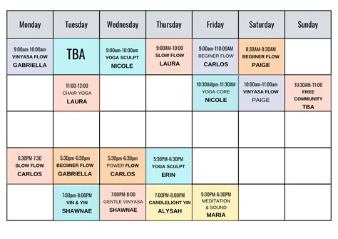 Schedule Westside Yoga Studio Fresno