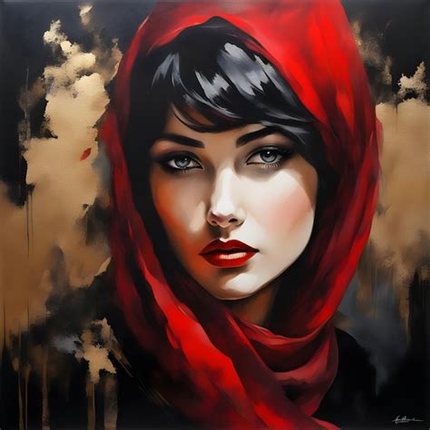 Premium Photo Breathtaking Portrait Of A Gorgeous Girl With A Red Scarf