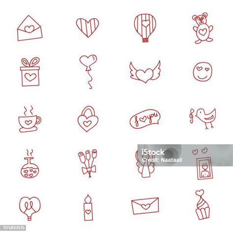 손으로 그린 사랑과 마음 낙서 아이콘 세트 벡터 일러스트 꽃 식물에 대한 스톡 벡터 아트 및 기타 이미지 꽃 식물 낙서 드로잉 낮 Istock