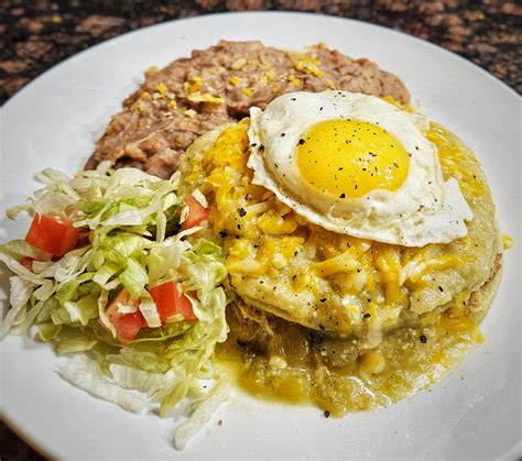 Green Enchiladas New Mexico Green Chile Stacked Chicken Enchilada