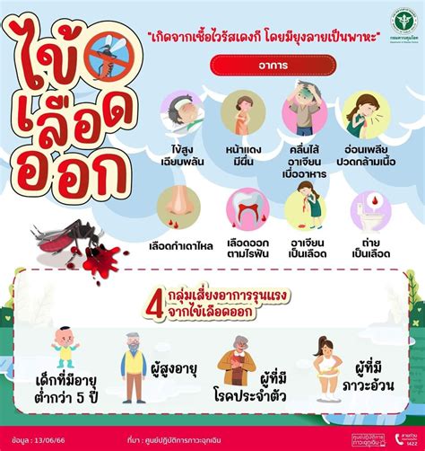 ไช้เลือดออก เกิดจากเชื้อไวรัสเดงกี่ โดยมียุงลายเป็นพาหะ คลังสื่อ สำนักงานป้องกันควบคุมโรค