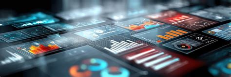 Floating Marketing Dashboard Displaying Analytics And Metrics In A Futuristic Digital