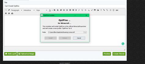 Cant Install Optifine Java Edition Support Support Minecraft