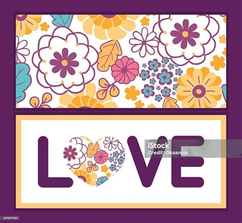 벡터 색상화 오리엔털 꽃 사랑입니다 텍스트 프페임 패턴 초대 축하글 2015년에 대한 스톡 벡터 아트 및 기타 이미지 2015년 감정 개체 그룹 Istock