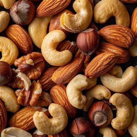 A Mixed Salted Nuts Premium Ai Generated Image