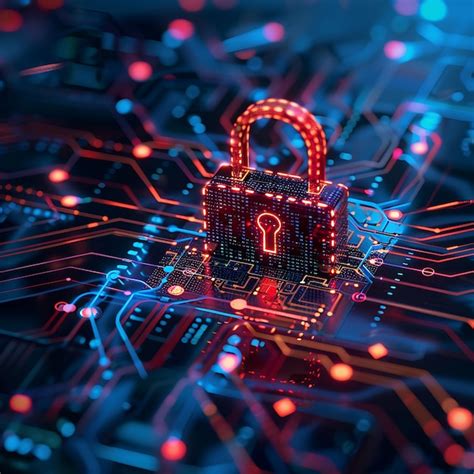 Cybersecurity Lock Premium Ai Generated Image