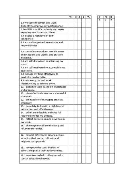 Survey Questionnaire Table Template Pdf