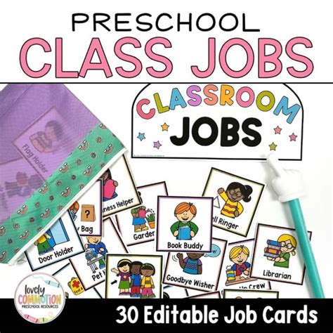 Class Jobs Editable For Preschool Classrooms Visuals For Class Helpers